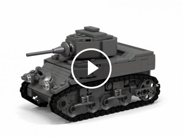 How To Build A World War II m3/m5 Stuart Tank From Lego Video